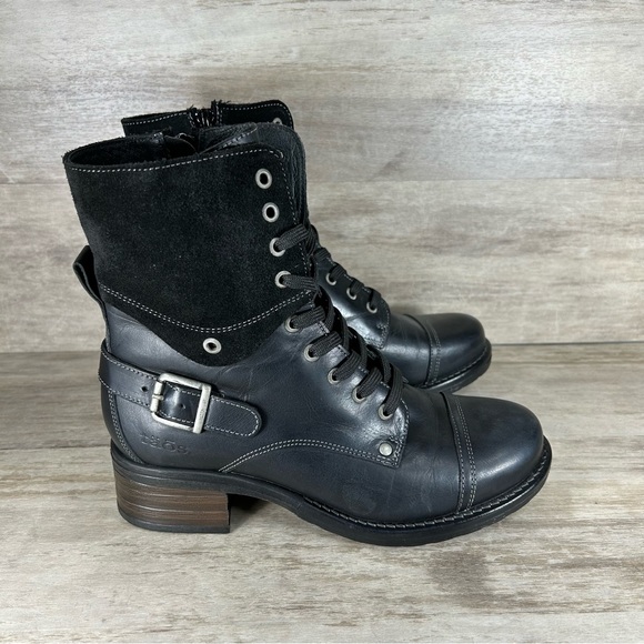 Taos Footwear | Shoes | New Taos Crave Leather Boots Lace Up Side Zip ...